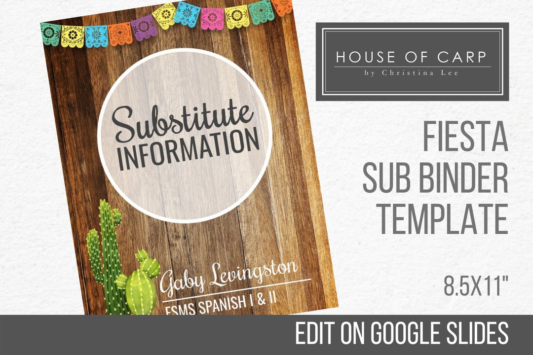 INSTANT DOWNLOAD: Fiesta Sub Binder Template Using Google Slides, Fun ...
