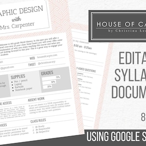 Editable Class Syllabus, Visual Syllabus Template, Templates for ...