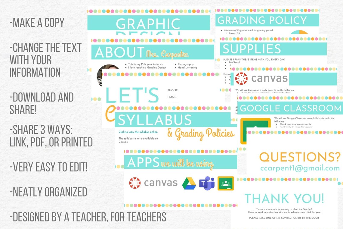 Virtual Meet the Teacher Presentation Back to School Slides - Etsy