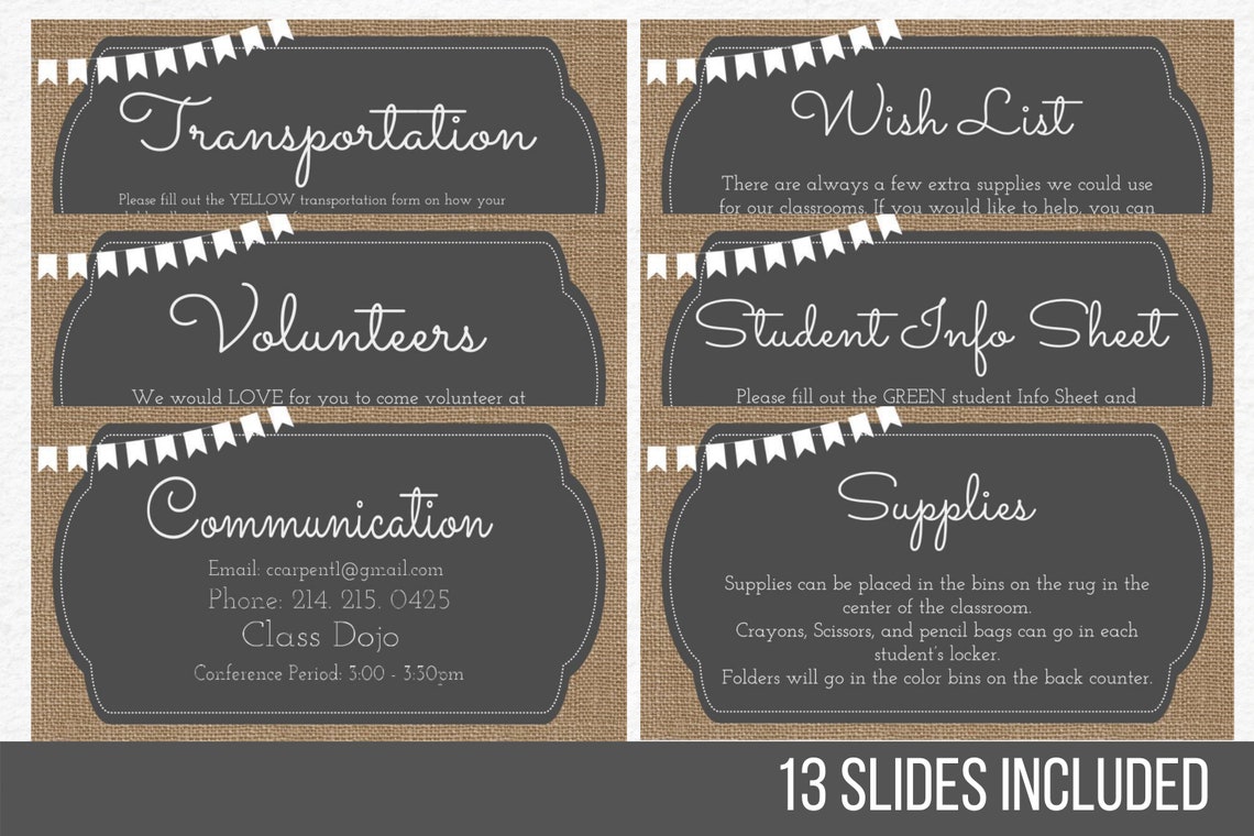 Virtual Meet the Teacher Presentation, Burlap Presentation, Google ...