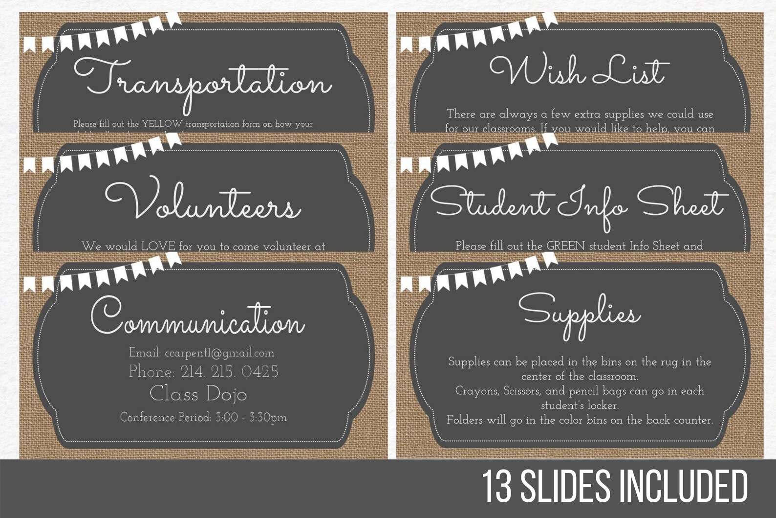 Virtual Meet the Teacher Presentation, Burlap Presentation, Google ...