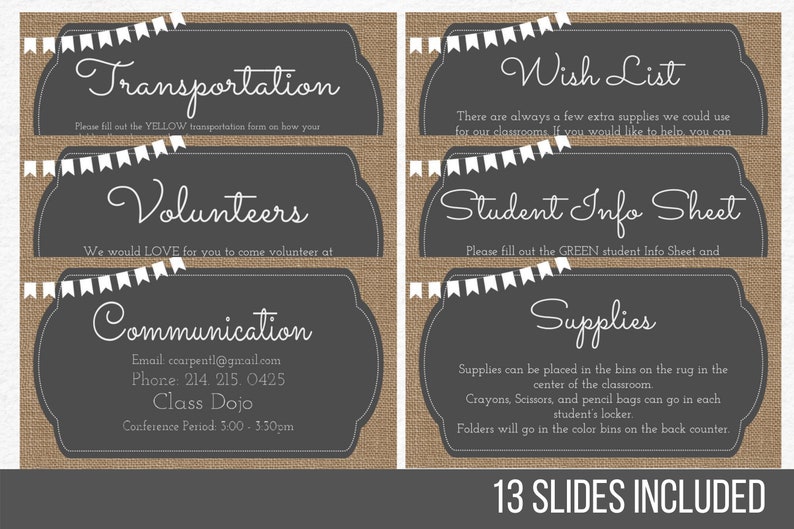 Virtual Meet the Teacher Presentation, Burlap Presentation, Google ...