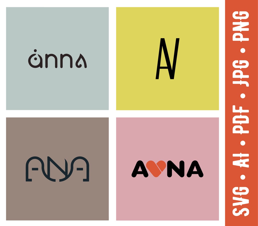 B002A 8 Vector Anna Logo, Name Shop Logo, Alphabet Logo With the Letter ...