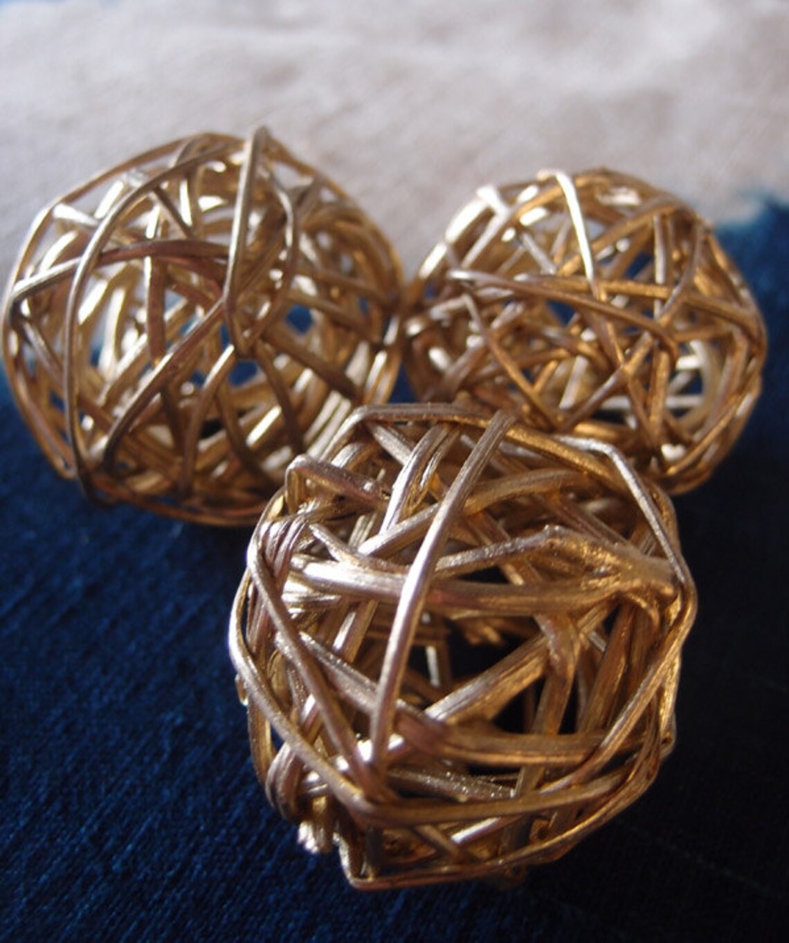 Gold Twig Balls 2 inch Metallic Gold Grapevine Balls 12 | Etsy