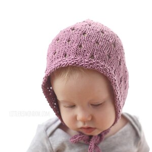 Eyelet Baby Bonnet KNITTING PATTERN / Baby Bonnet Patterns/newborn Knit ...