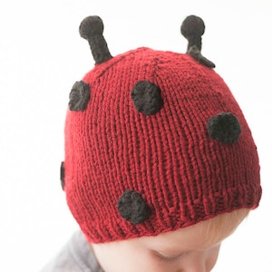 Little Ladybug Hat KNITTING PATTERN / Ladybug Hat Pattern / Ladybug ...