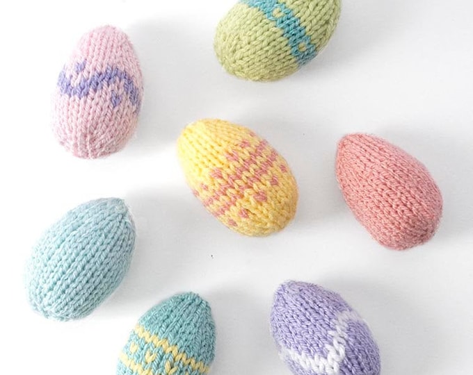 Easy Easter Eggs KNITTING PATTERN / Knit Easter Egg Pattern / - Etsy