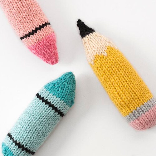 Pencil and Crayon KNITTING PATTERN / Crayon Pattern / Pencil - Etsy
