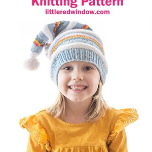 Rainbow Striped Stocking Cap KNITTING PATTERN / Stocking Cap Pattern ...