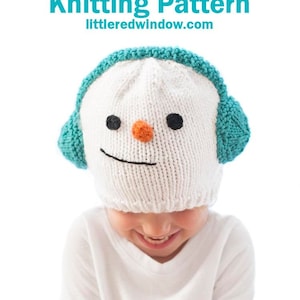 Cozy Snowman Hat KNITTING PATTERN / Snowman Pattern / Snowman With ...
