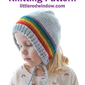 Rainbow Bonnet KNITTING PATTERN / Rainbow Baby Bonnet Knitting Pattern ...