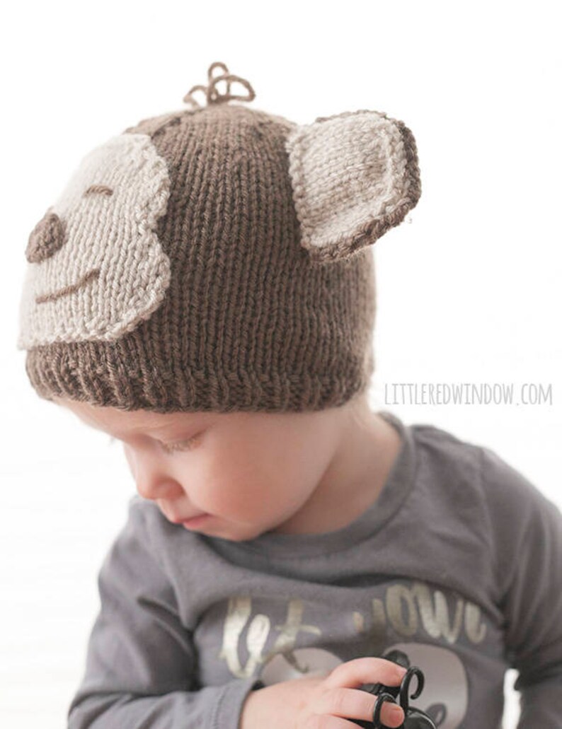 Baby Monkey Hat KNITTING PATTERN / Monkey Hat Pattern / Monkey Beanie ...