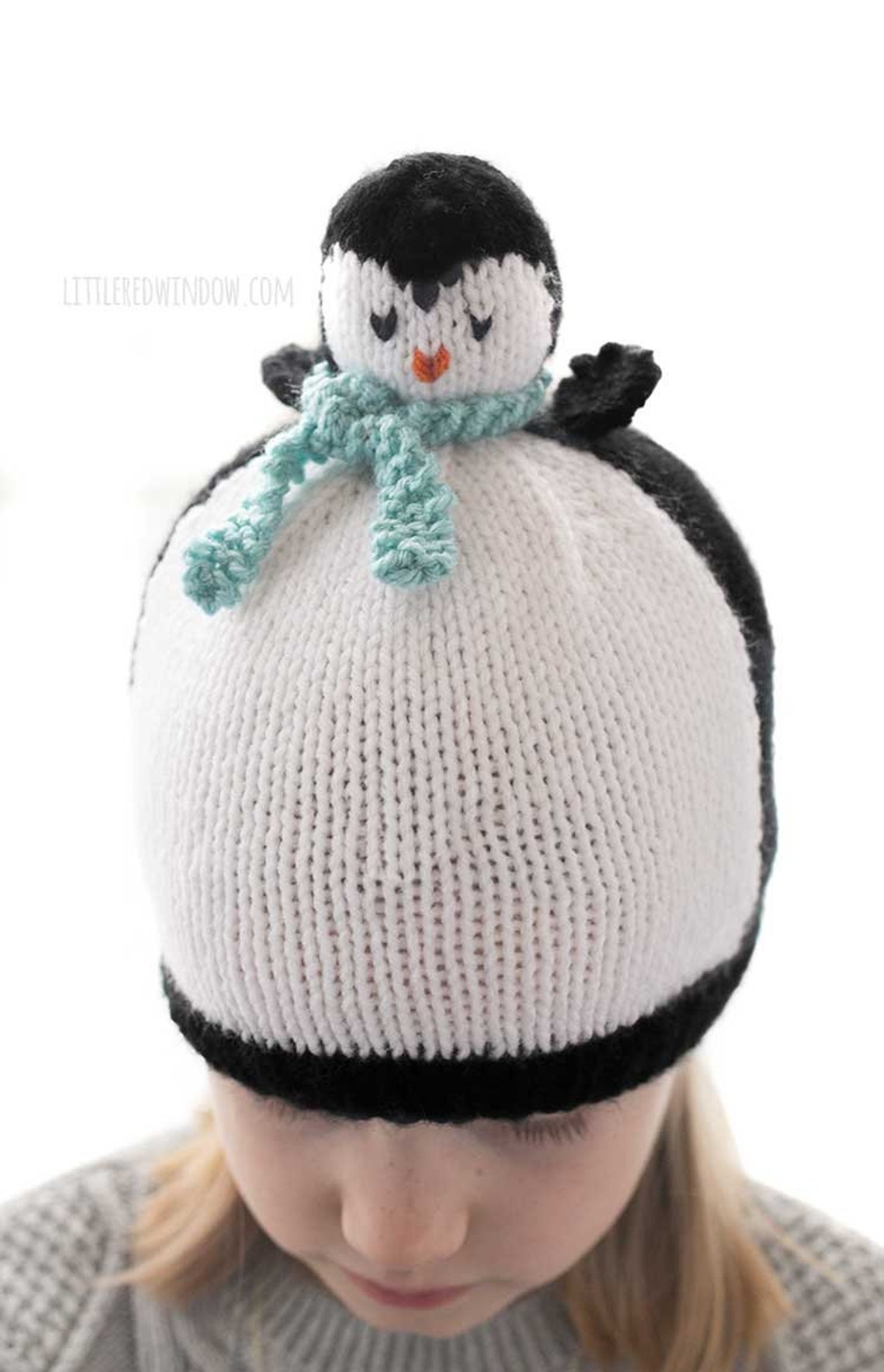 Pom Pom Penguin Hat KNITTING PATTERN / Penguin Knitting Pattern / Knit ...