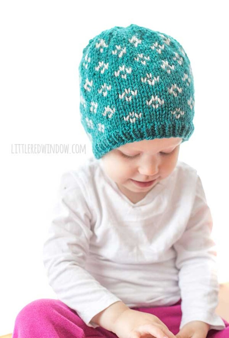 Little Flowers Hat KNITTING PATTERN / Fair Isle Flower Pattern/ Baby ...