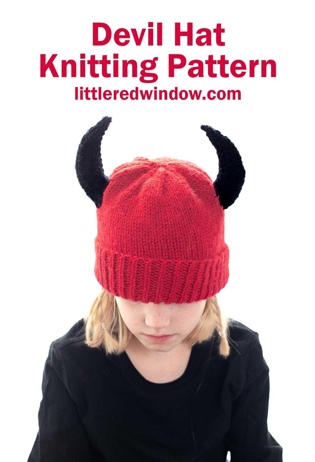 Devil Hat KNITTING PATTERN / Devil Hat Pattern / Knit Devil Hat / Devil ...