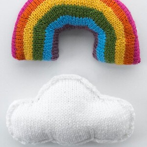 Cloud & Rainbow KNITTING PATTERNS / Knit Rainbow Pattern / Knit Cloud ...