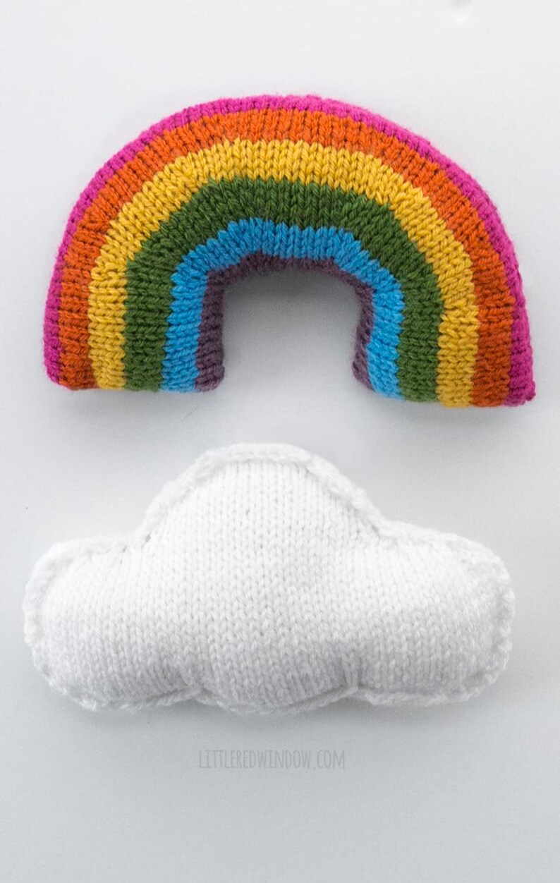 Cloud & Rainbow KNITTING PATTERNS / Knit Rainbow Pattern / - Etsy
