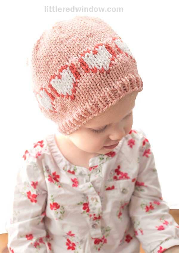 Two Color Heart Hat KNITTING PATTERN / Baby Heart Hat / Baby Hat With ...