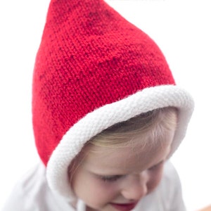 Santa Pixie Bonnet KNITTING PATTERN / Santa Bonnet Pattern / Santa ...