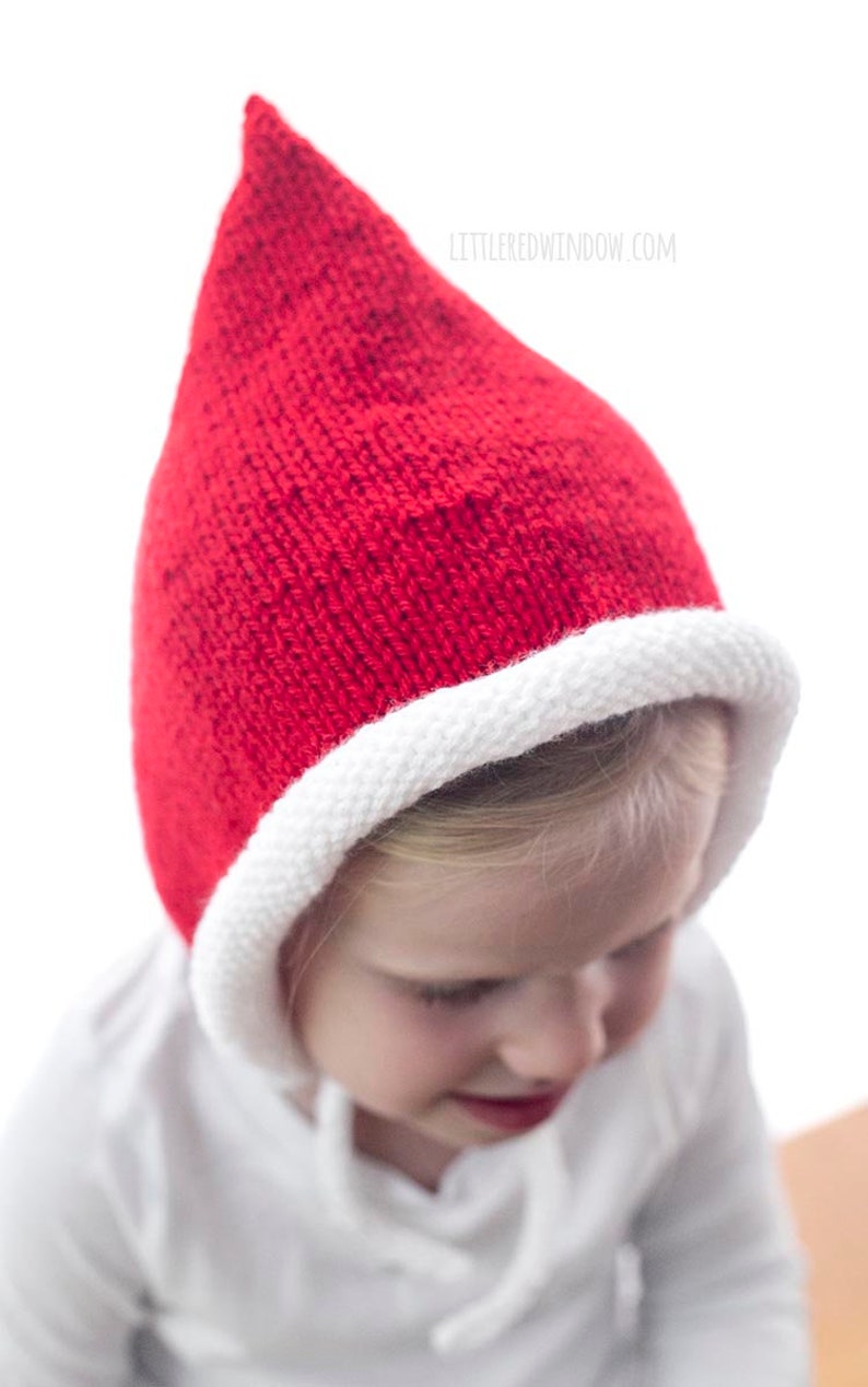 Santa Pixie Bonnet KNITTING PATTERN / Santa Bonnet Pattern / | Etsy