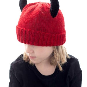 Devil Hat KNITTING PATTERN / Devil Hat Pattern / Knit Devil Hat / Devil ...
