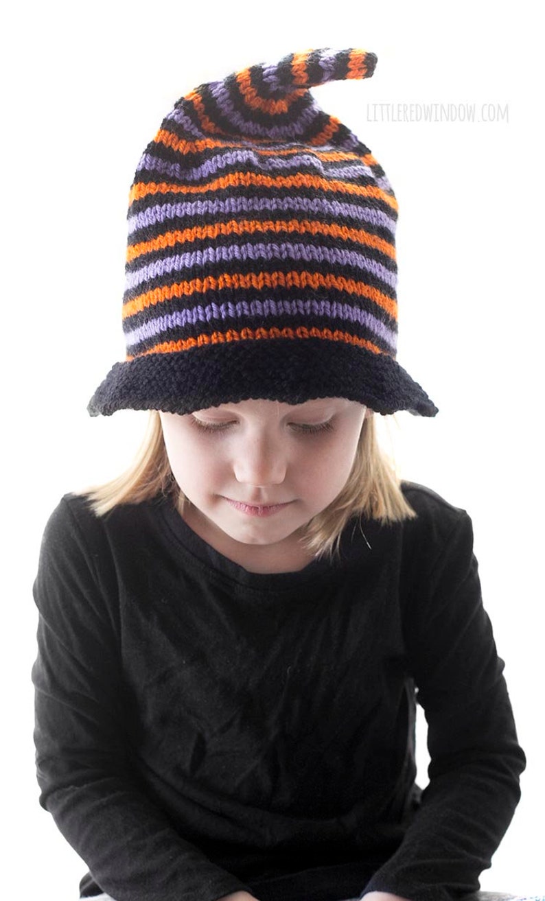 Striped Witch Hat KNITTING PATTERN / Halloween Witch Hat - Etsy
