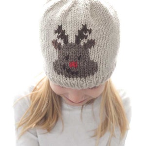 Cheerful Reindeer Hat KNITTING PATTERN for Babies & Toddlers / Reindeer ...