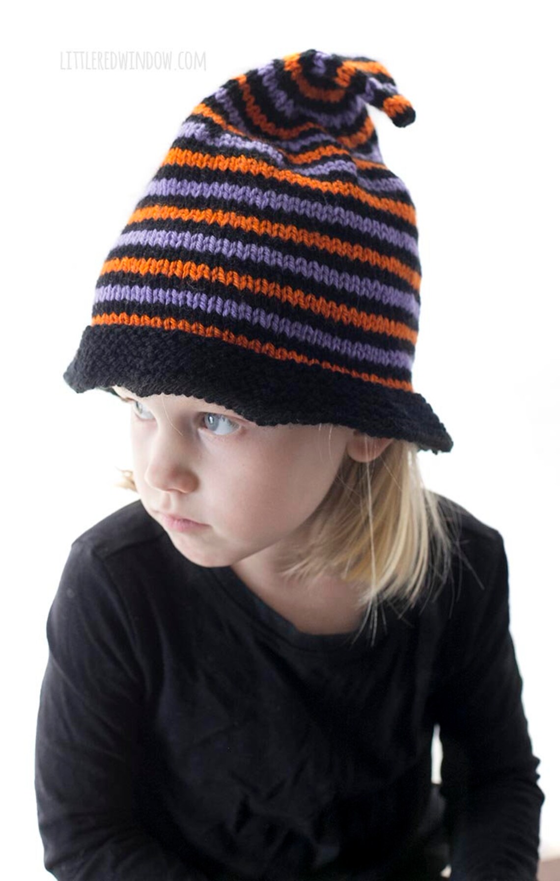 Striped Witch Hat KNITTING PATTERN / Halloween Witch Hat Pattern ...