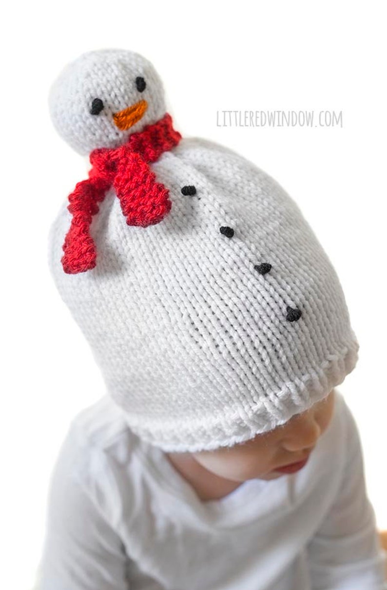 Snowman Hat KNITTING PATTERN / Snowman Pattern / Newborn - Etsy