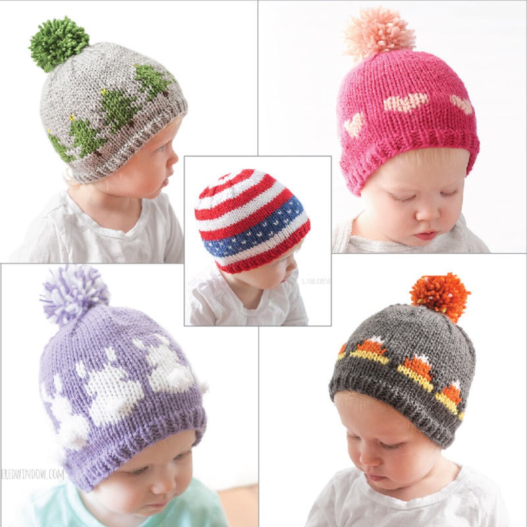 SAVE 20%! HOLIDAY Hats 5 Knitting Pattern BUNDLE / Holiday Knitting ...