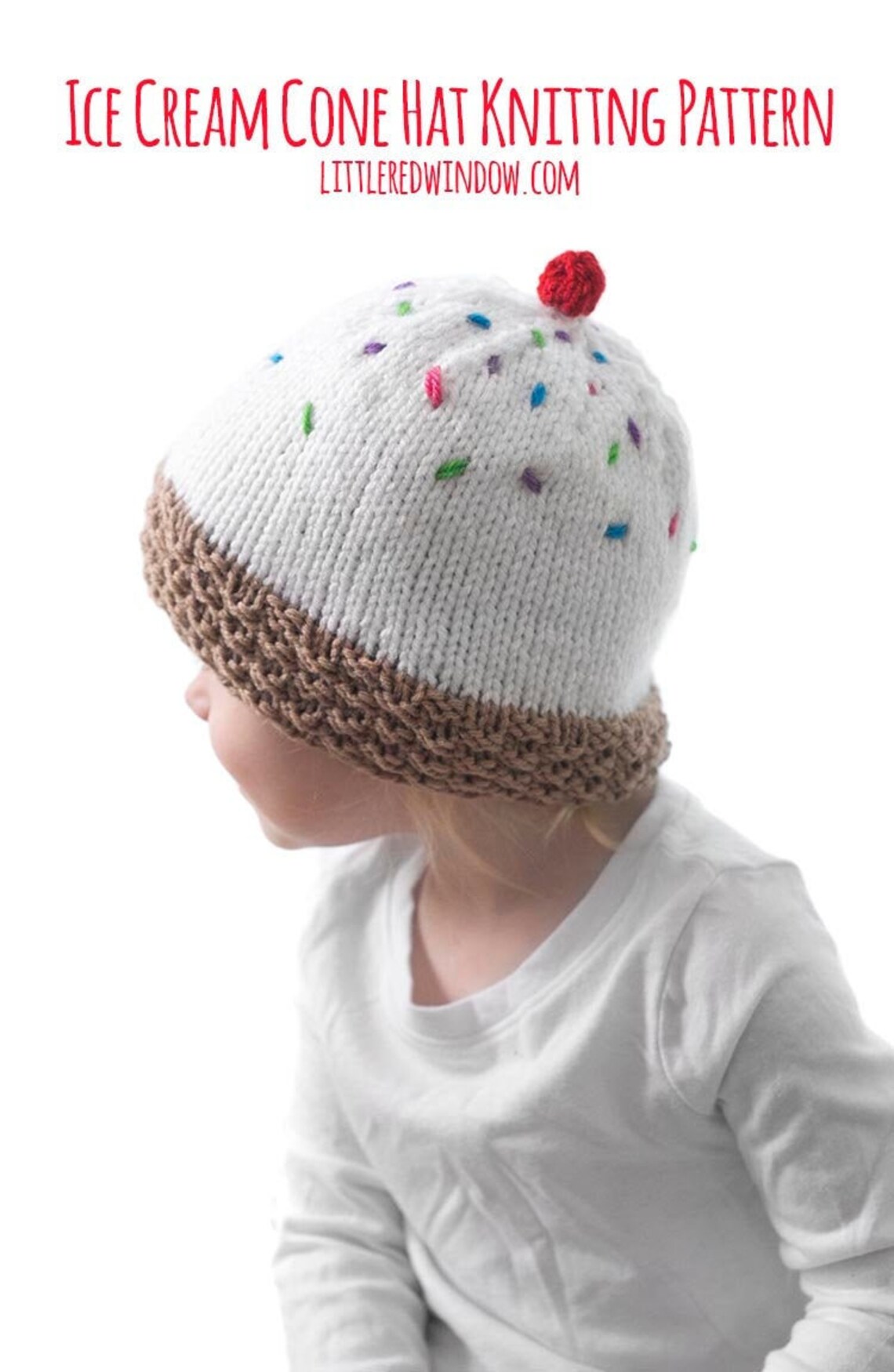 Ice Cream Cone Hat KNITTING PATTERN // Ice Cream Hat Pattern | Etsy