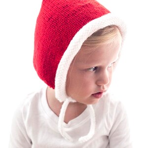 Santa Pixie Bonnet KNITTING PATTERN / Santa Bonnet Pattern / Santa ...