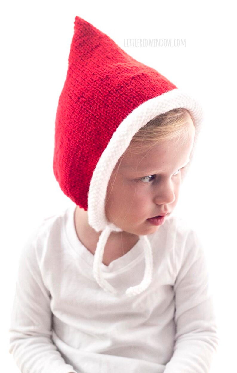 Santa Pixie Bonnet KNITTING PATTERN / Santa Bonnet Pattern / | Etsy
