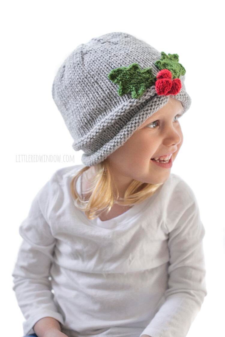 Holly Hat KNITTING PATTERN / Holly Leaf Knitting Pattern / | Etsy