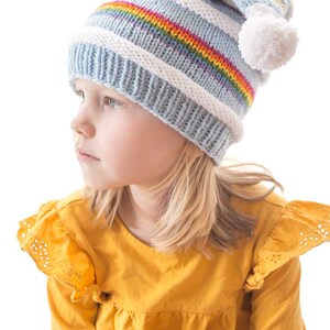 Rainbow Striped Stocking Cap KNITTING PATTERN / Stocking Cap Pattern ...