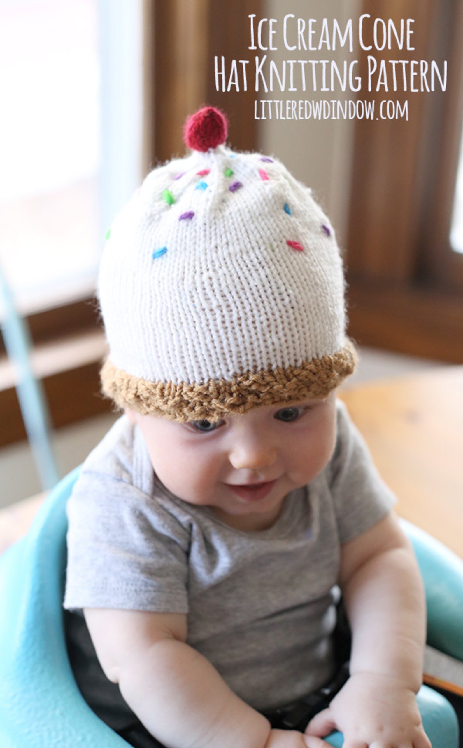 Ice Cream Cone Hat KNITTING PATTERN // Ice Cream Hat Pattern // Ice ...