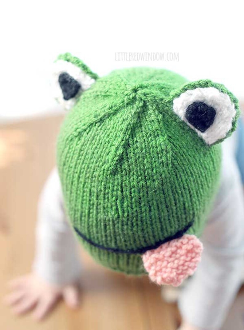 Frog Hat KNITTING PATTERN / Frog Hat Pattern / Knit Frog Hat / Frog ...