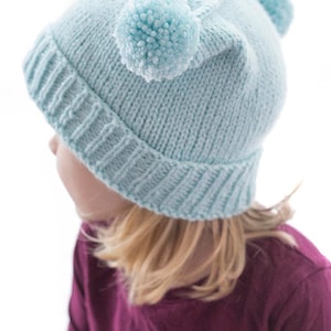 Double Pom Pom Hat KNITTING PATTERN / Baby Pom Pom Hat Pattern / DIY ...