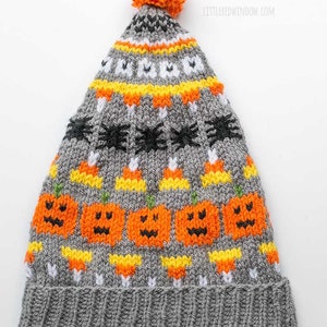 Halloween Stocking Cap KNITTING PATTERN / Halloween Hat Pattern / Pumpkin Knitting Pattern ...
