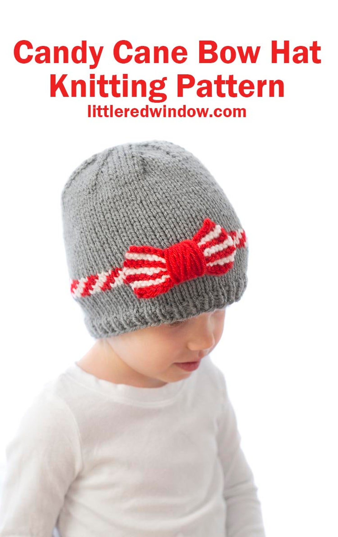Candy Cane Bow Hat KNITTING PATTERN / Candy Cane Pattern / Baby Hat ...