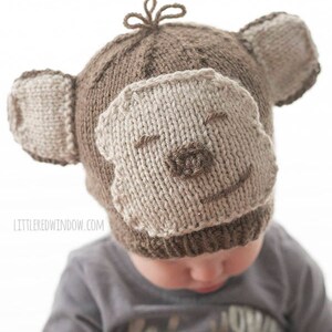 Baby Monkey Hat KNITTING PATTERN / Monkey Hat Pattern / Monkey Beanie ...