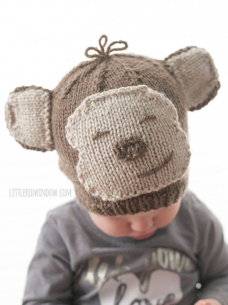 Baby Monkey Hat KNITTING PATTERN / Monkey Hat Pattern / Monkey Beanie ...