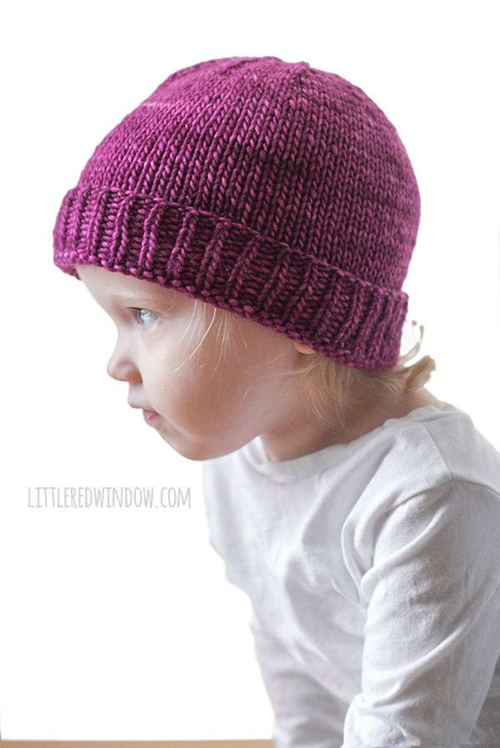 Easy Folded Brim Hat KNITTING PATTERN / Brimmed Hat Pattern / - Etsy