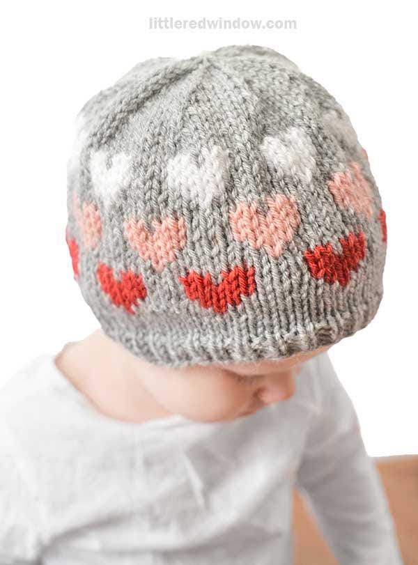 Ombre Baby Heart Hat KNITTING PATTERN / Heart Hat Pattern / Valentine ...