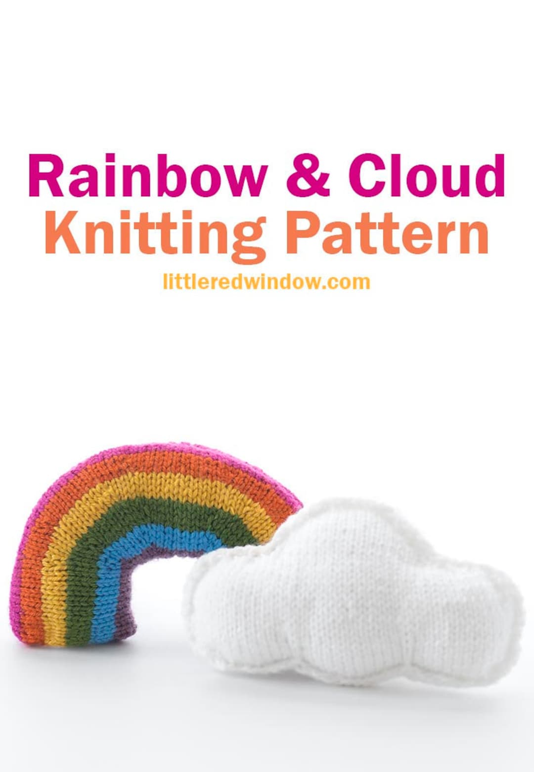 Cloud & Rainbow KNITTING PATTERNS / Knit Rainbow Pattern / Knit Cloud ...