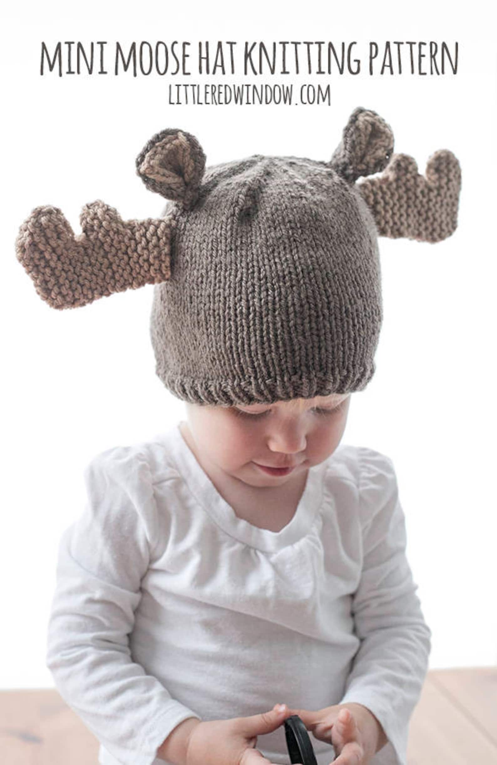 Moose Hat KNITTING PATTERN / Woodland Baby Hat / Winter Animal - Etsy