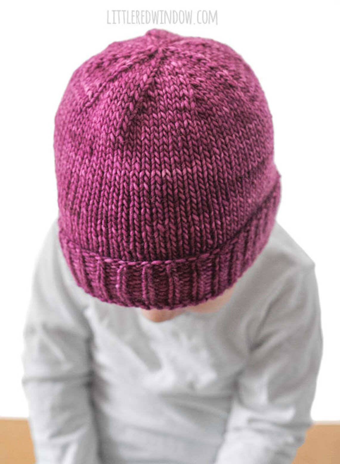 Easy Folded Brim Hat KNITTING PATTERN / Brimmed Hat Pattern / - Etsy