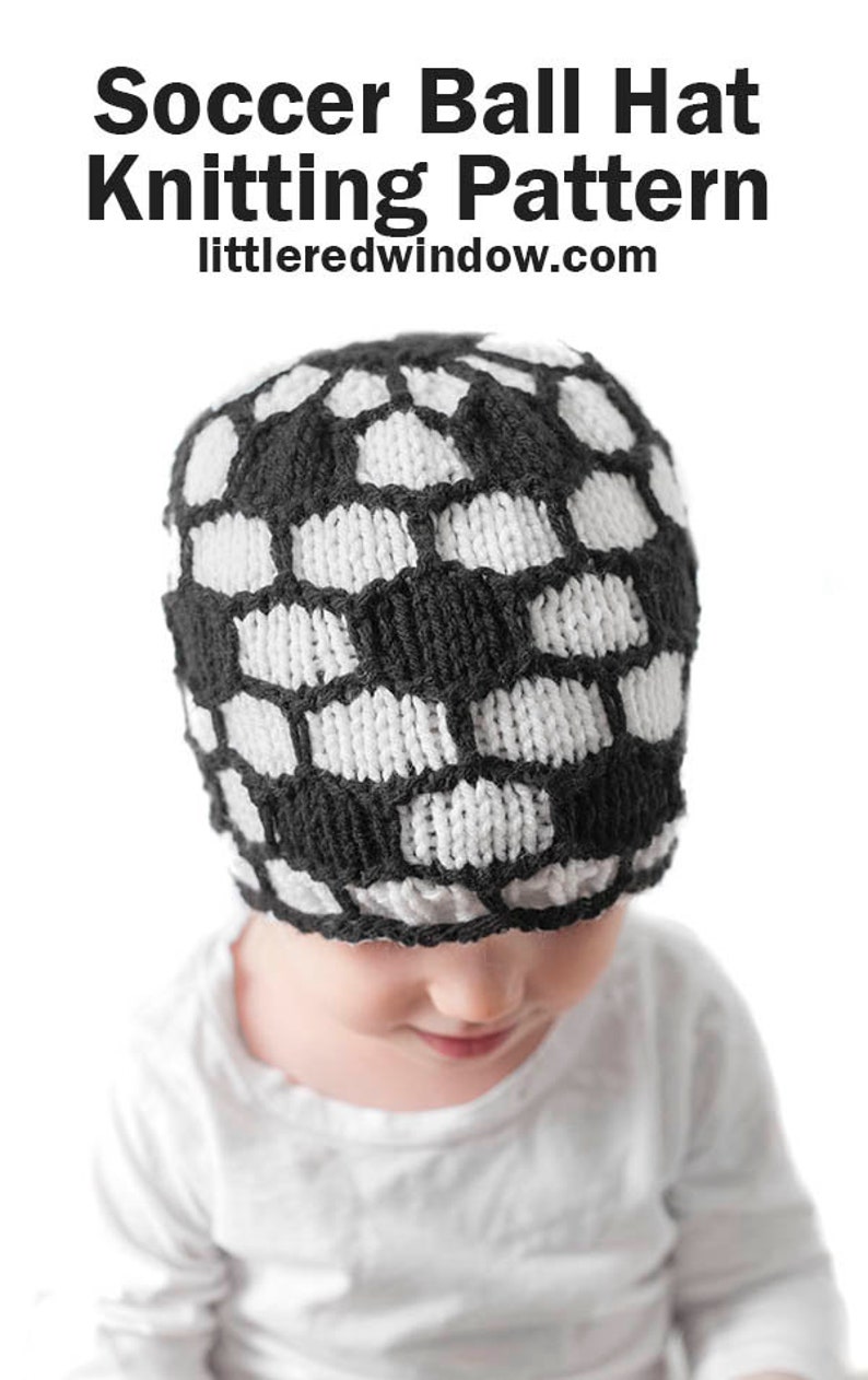 Soccer Ball Hat KNITTING PATTERN / Soccer Ball Pattern / Baby Soccer ...