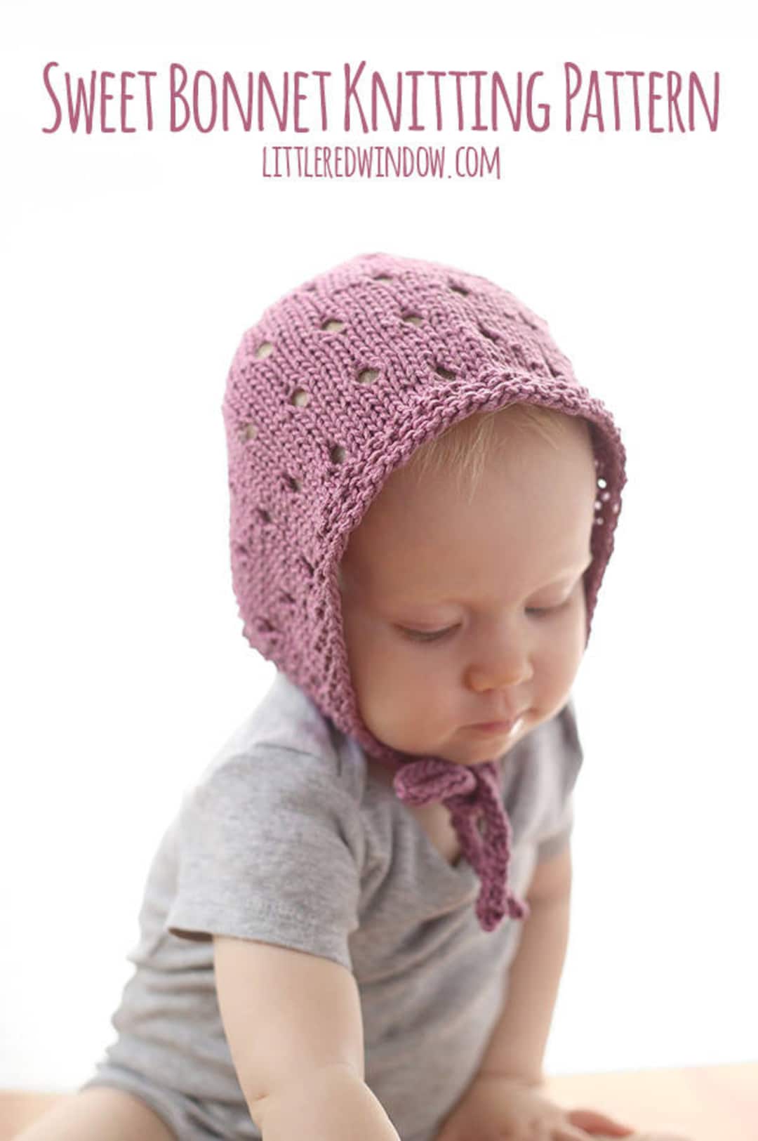 Eyelet Baby Bonnet KNITTING PATTERN / Baby Bonnet Patterns/newborn Knit ...
