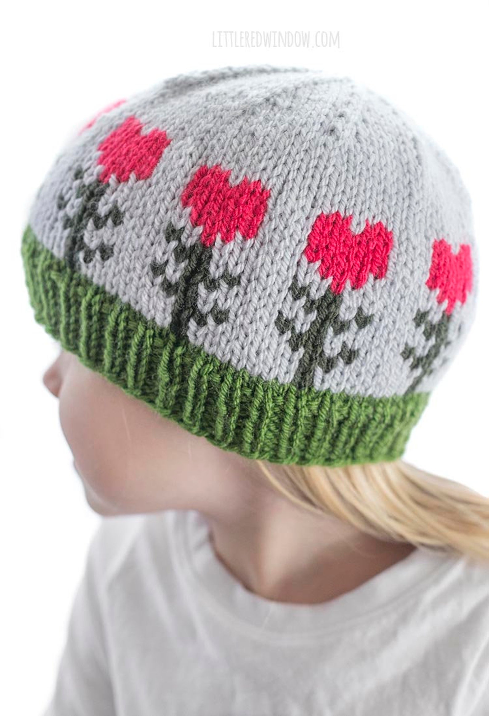 Heart Flowers Hat KNITTING PATTERN / Heart Hat Pattern / | Etsy